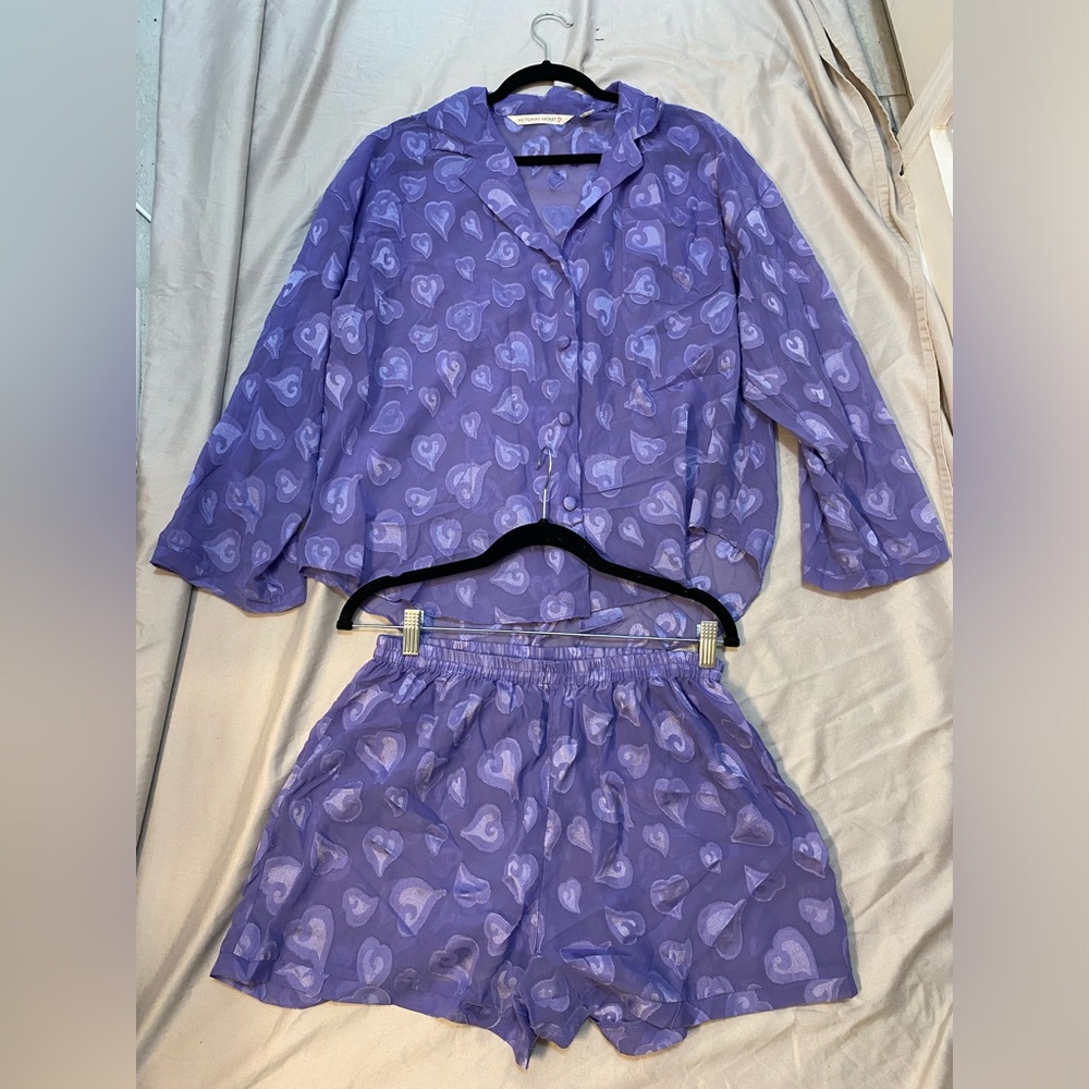 Vintage Victoria’s Secret Purple Heart, Sheer, Long S… - Gem